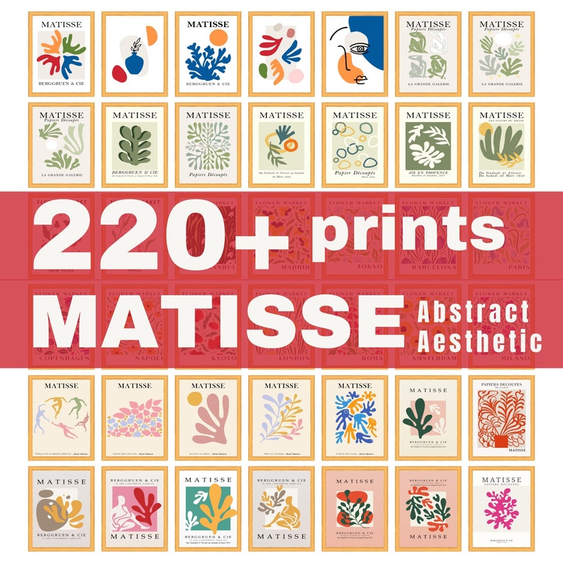 Matisse Art Print Set of 220+, Aesthetic Matisse Poster, Abstract Wall ...