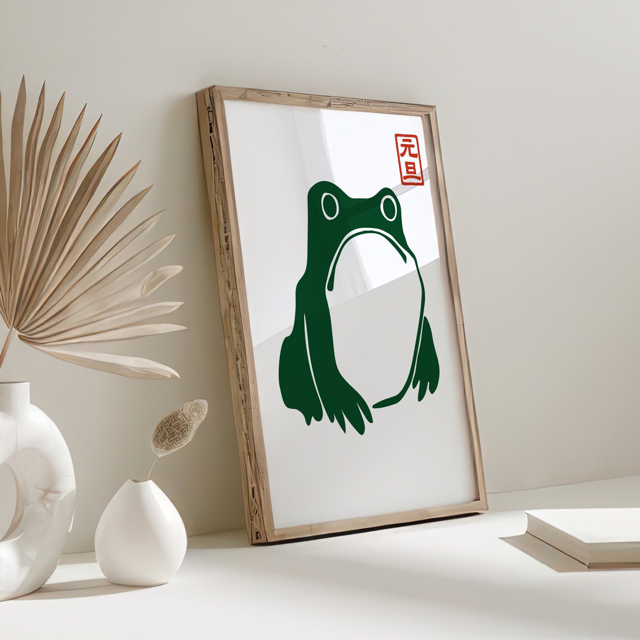 Vintage Frog Woodblock Print Set, Ukiyo-e Japanese Art (digital ...