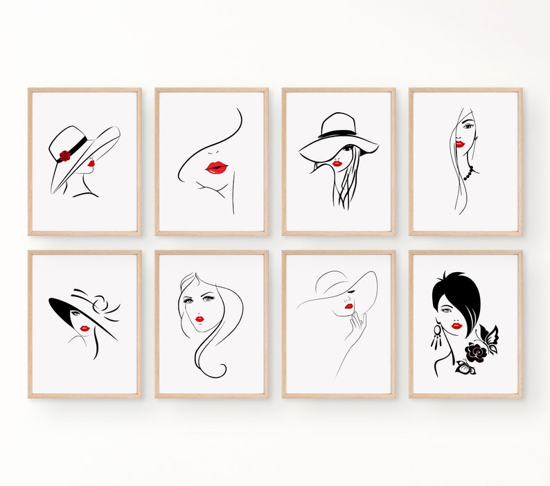 Minimalist Line Art Prints Abstract Women Empowering Wall - Etsy