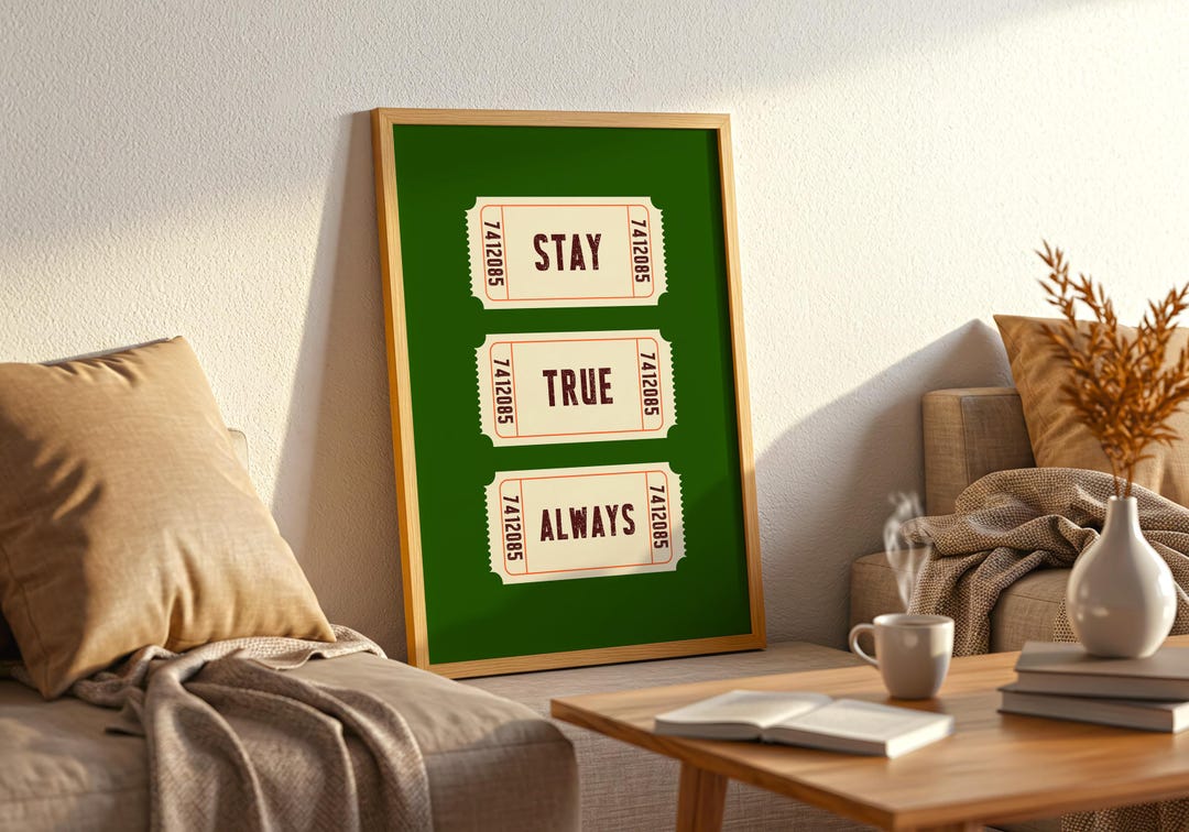 Retro Ticket Trio Motivational Art Print, Customizable (digital ...