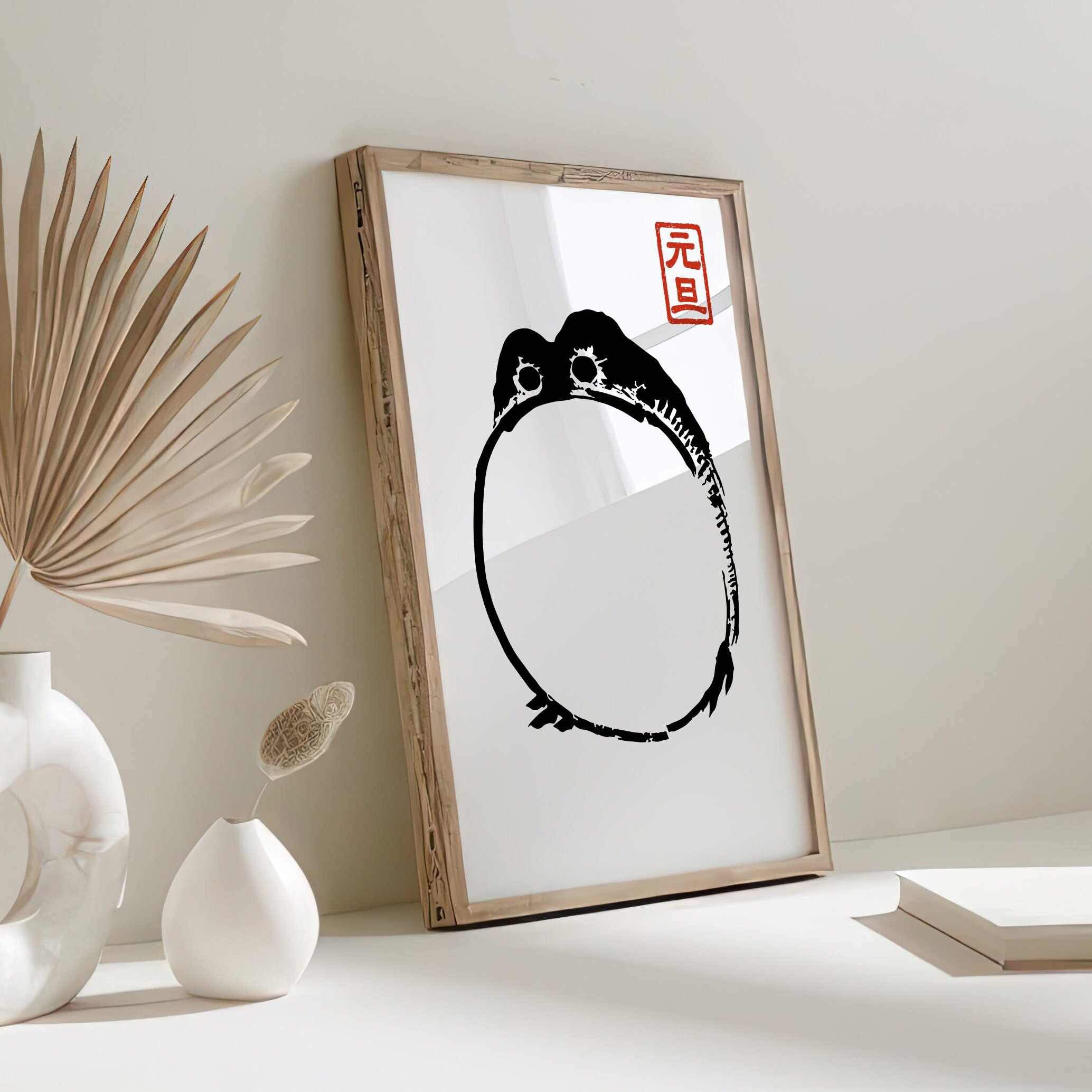 Japanese Matsumoto Hoji Frog Set of 3, Vintage Frog Woodblock Poster ...