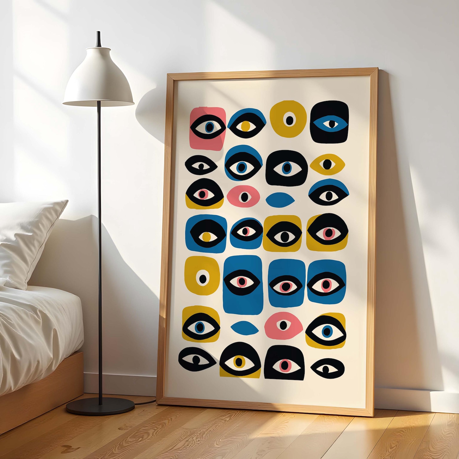 Colorful Eye Wall Art Poster: Retro Mid-Century Modern Print (Digital ...