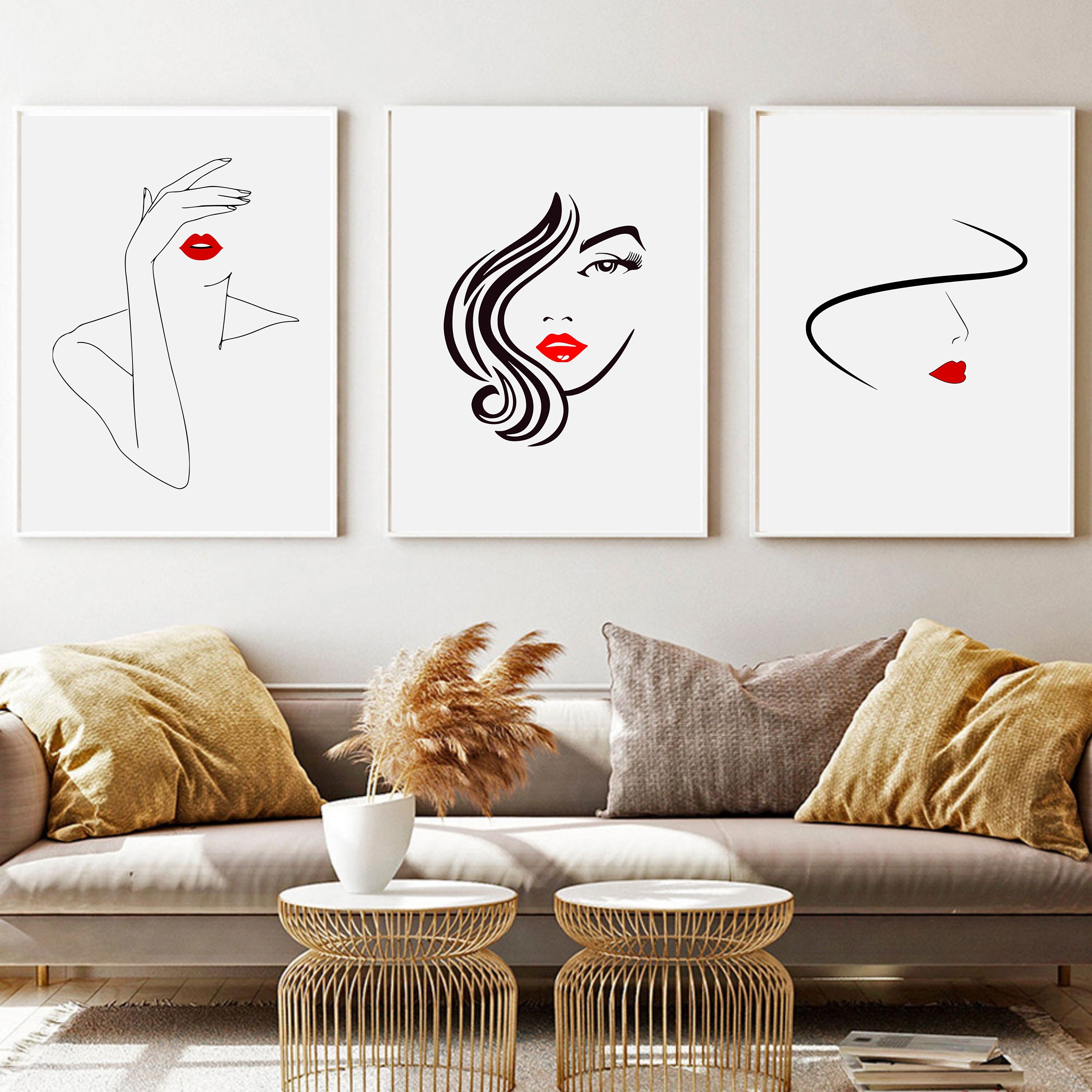 Minimalist Line Art Prints Abstract Women Empowering Wall - Etsy