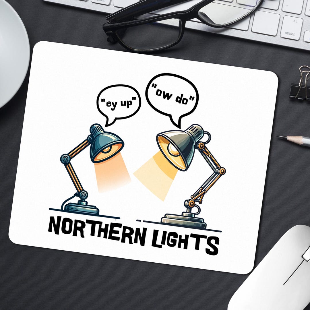 Northern Lights Funny Mousepad | Funny up North Office Mouse Mat ...