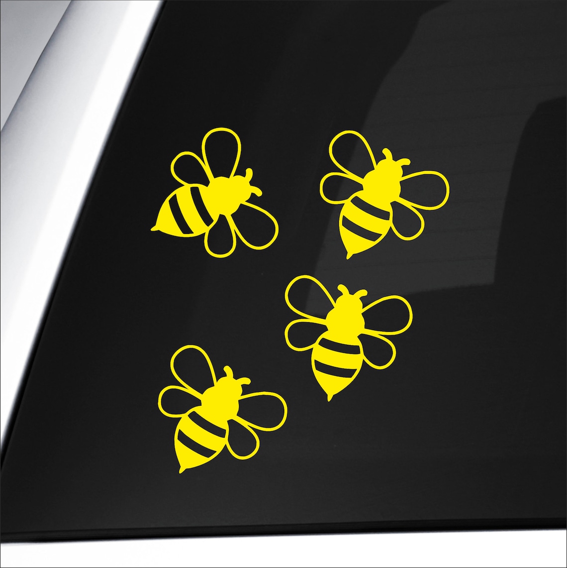 Bumble Bee Vinyl Decal Pack of 4 Bees Bee Car Decal Bee - Etsy
