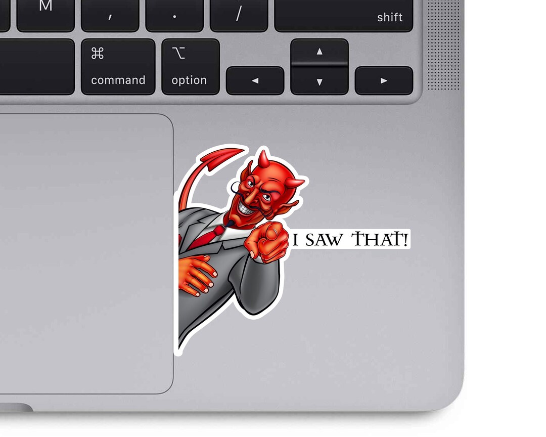 Devil "i Saw That" Funny Laptop Decal | MacBook Sticker | Decal Funny ...