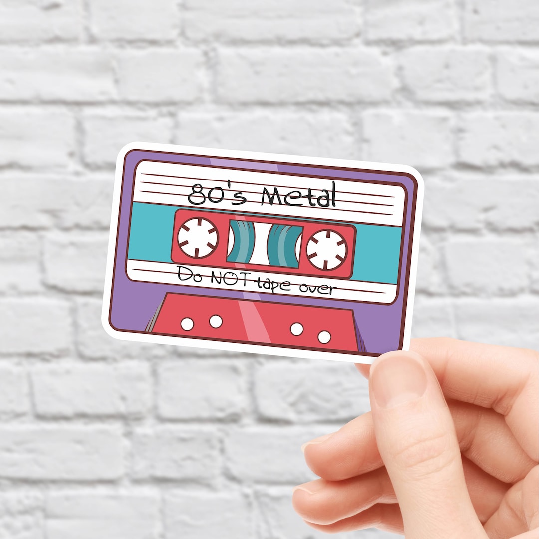80's Cassette Tape Sticker 80' Metal | Tape Sticker, Retro Sticker ...