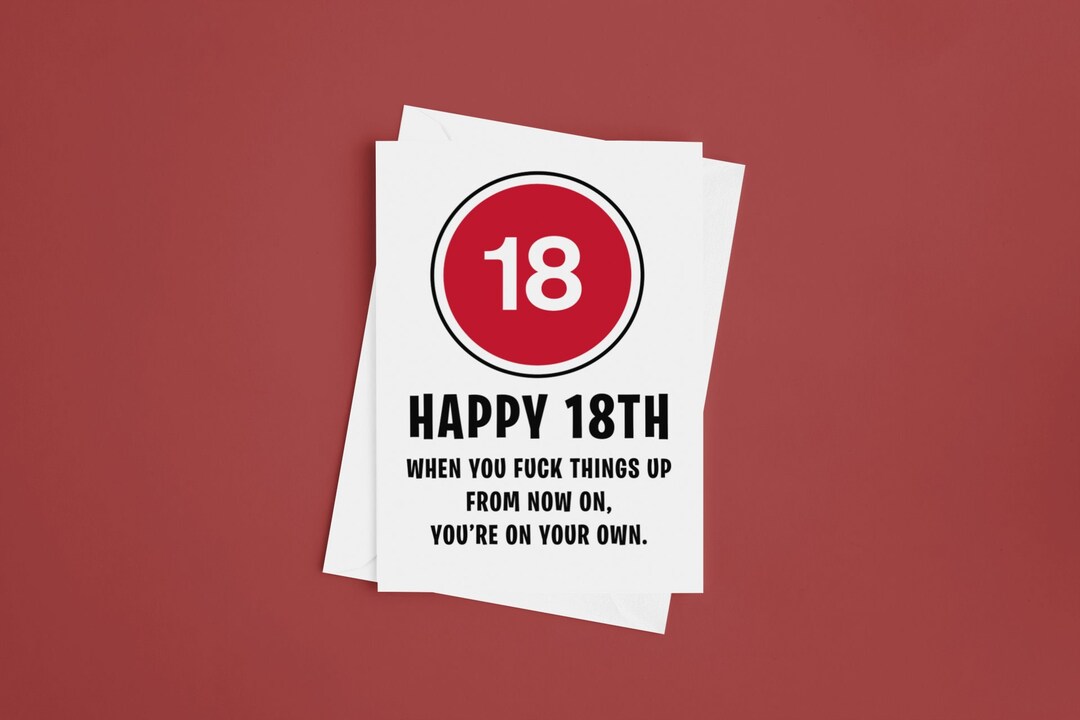 Happy 18TH Funny Birthday Card | Turning 18 Card | Novelty 18th ...