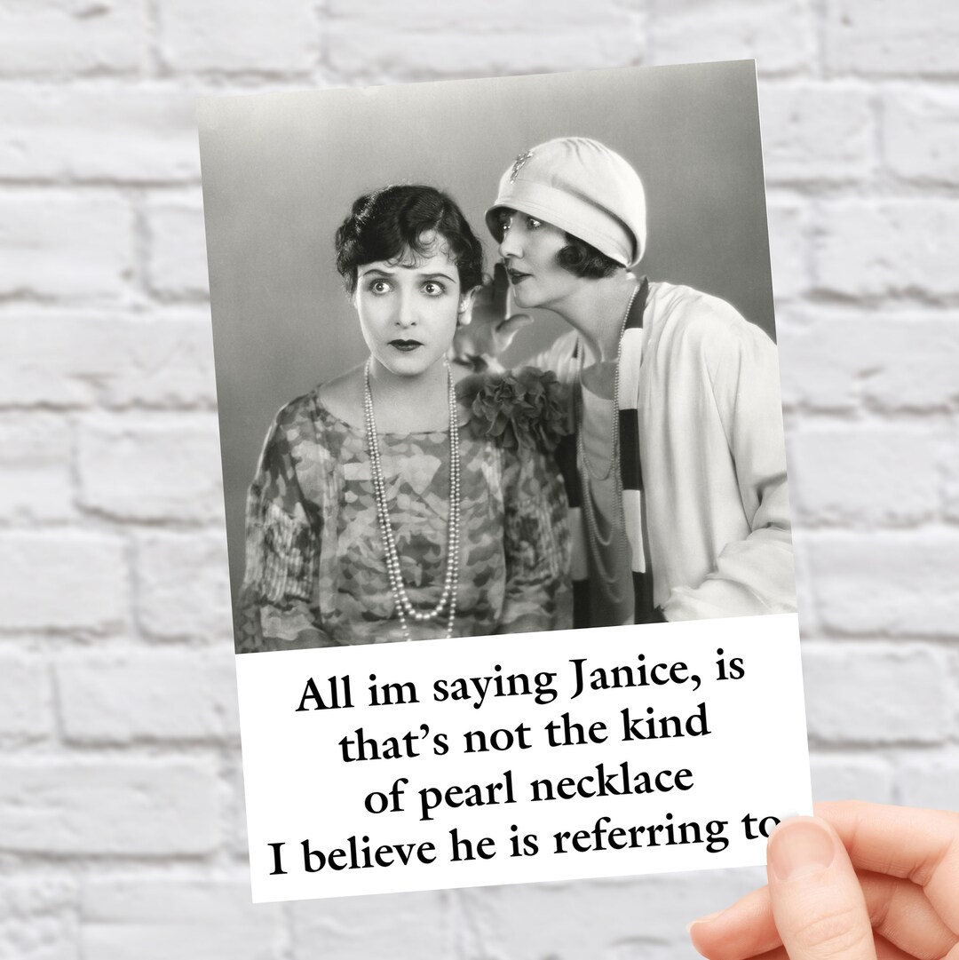 Funny Pearl Necklace Joke Card | Vintage Style Novelty Birthday - Etsy