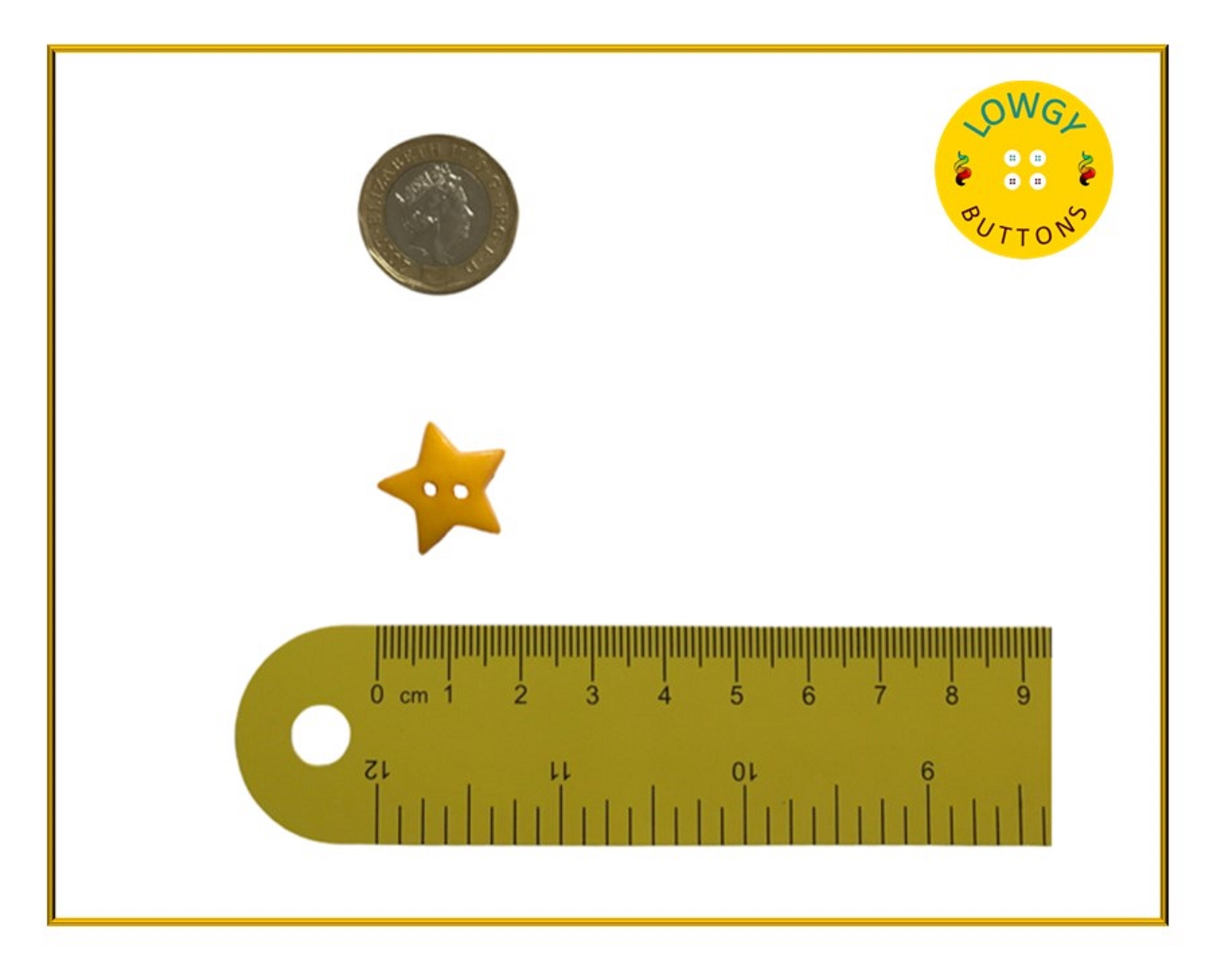Golden Yellow Star Buttons With 2 Holes 19mm Choice of Quantity - Etsy