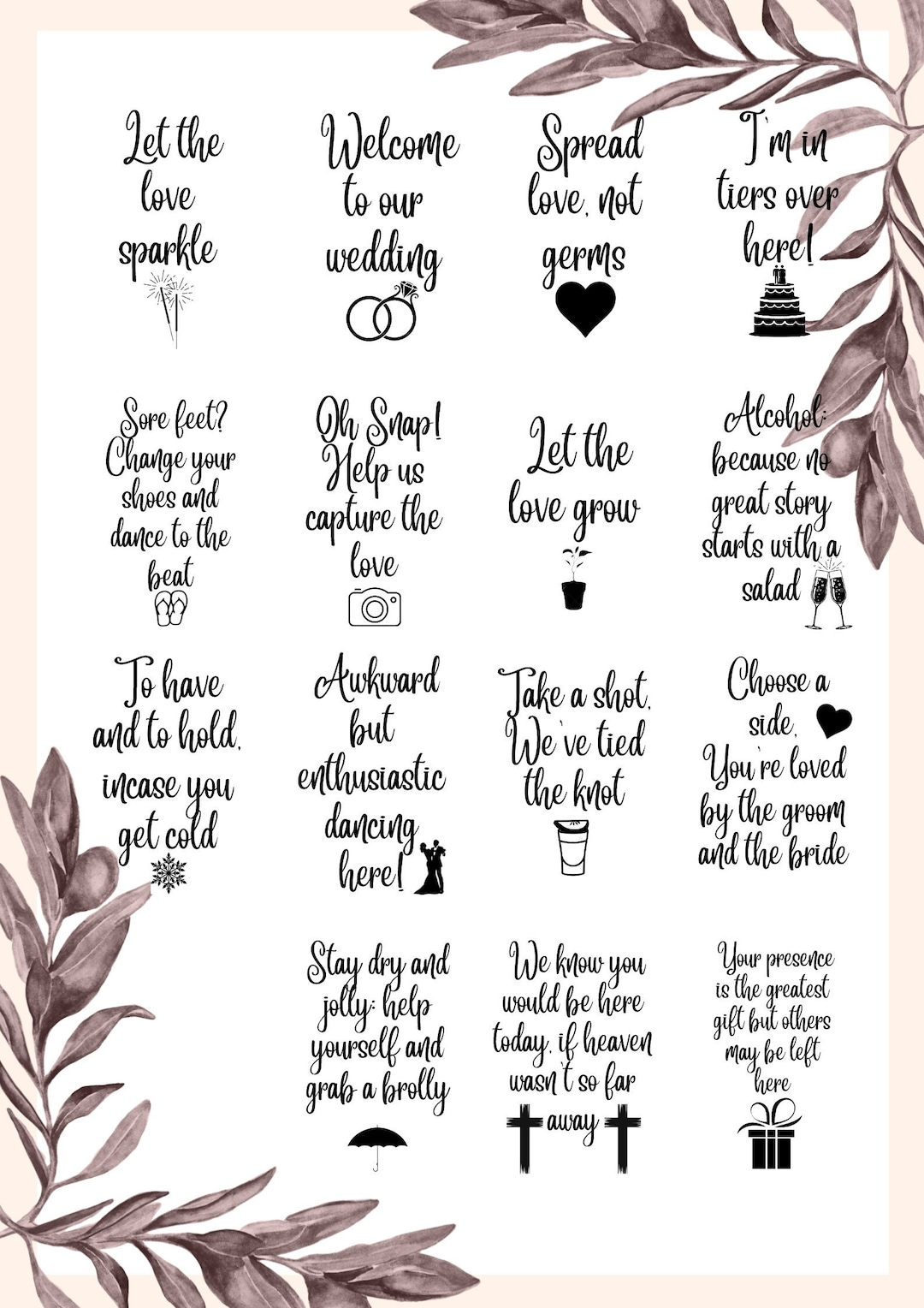 Printable Wedding Pun Posters - Etsy