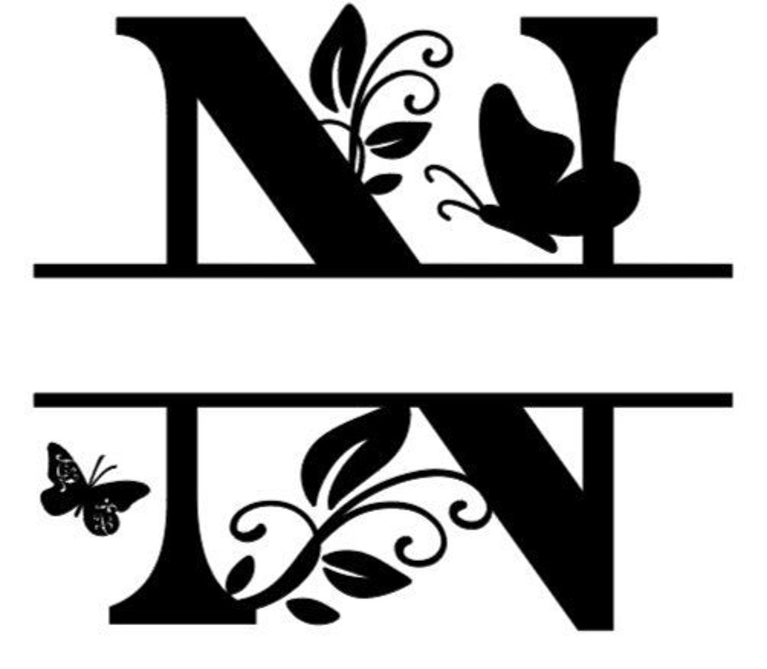 Split Letter N SVG Cut File for Cricut or Silhouette. - Etsy Australia
