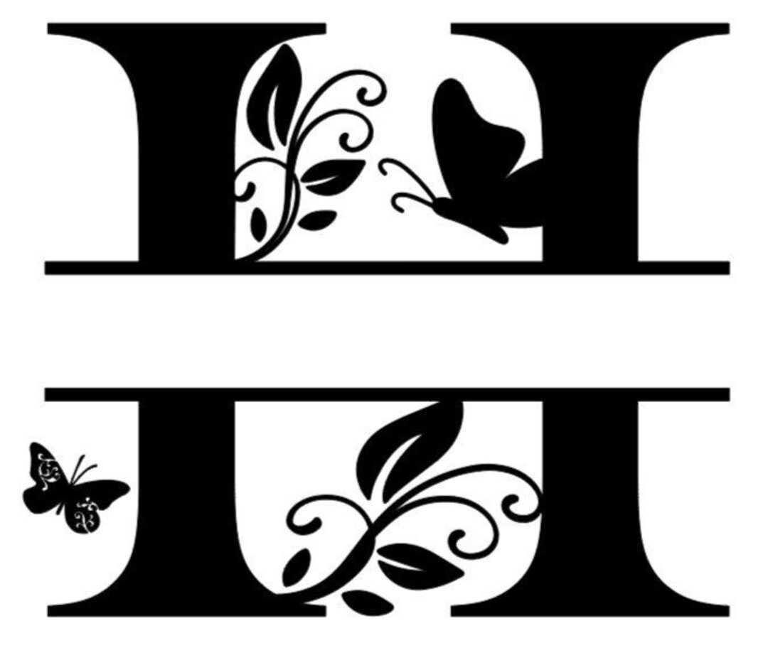 Split Letter H Customizable Cut File for Cricut and Silhouette - Etsy ...