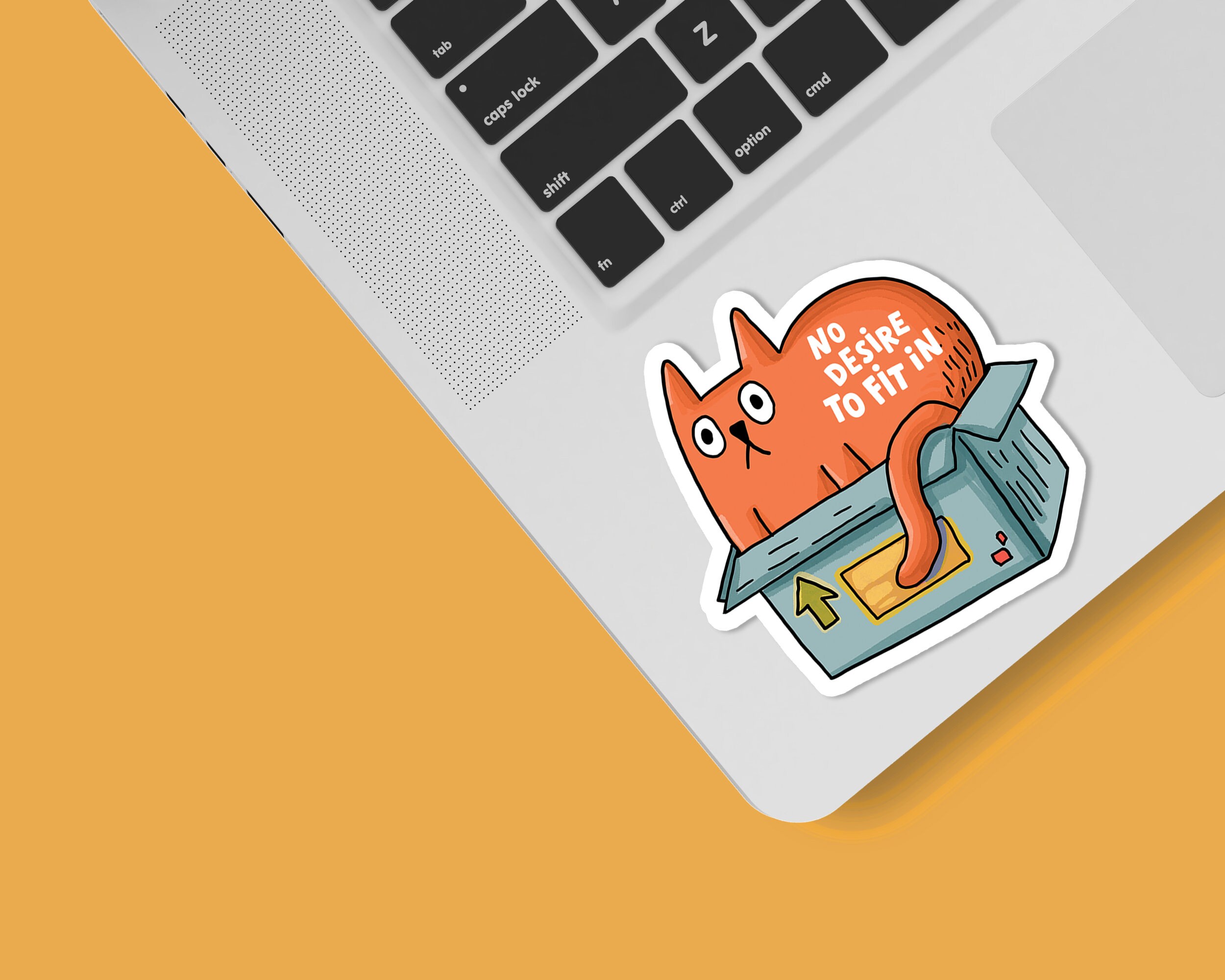 Funny Cat Vinyl Sticker Cute Orange Cat Sticker Cool Cat - Etsy
