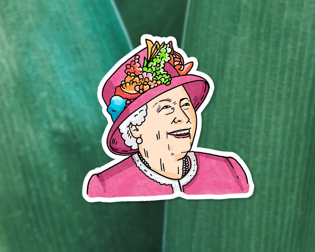 Queen Elizabeth II Sticker - Queen of England Sticker - Queen Crown ...