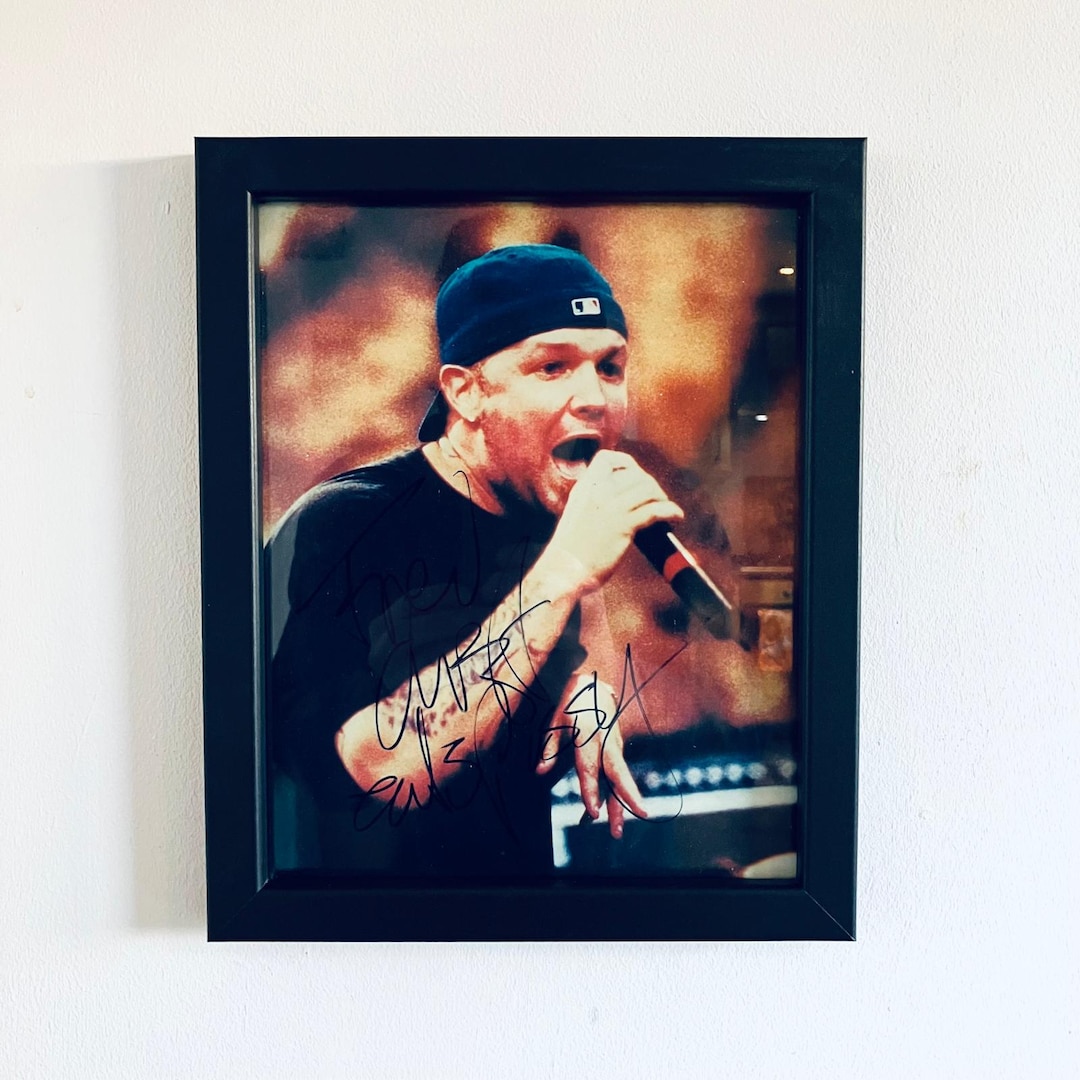 Rare Framed Signed Fred Durst Limp Bizkit Photograph Unique Memorabilia ...