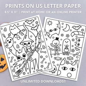 Halloween Coloring Pages BUNDLE, Halloween Coloring Sheets, Coloring ...