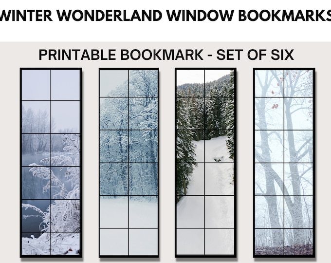 Printable Winter Wonderland Window Bookmarks Printable Bookmarks Set ...