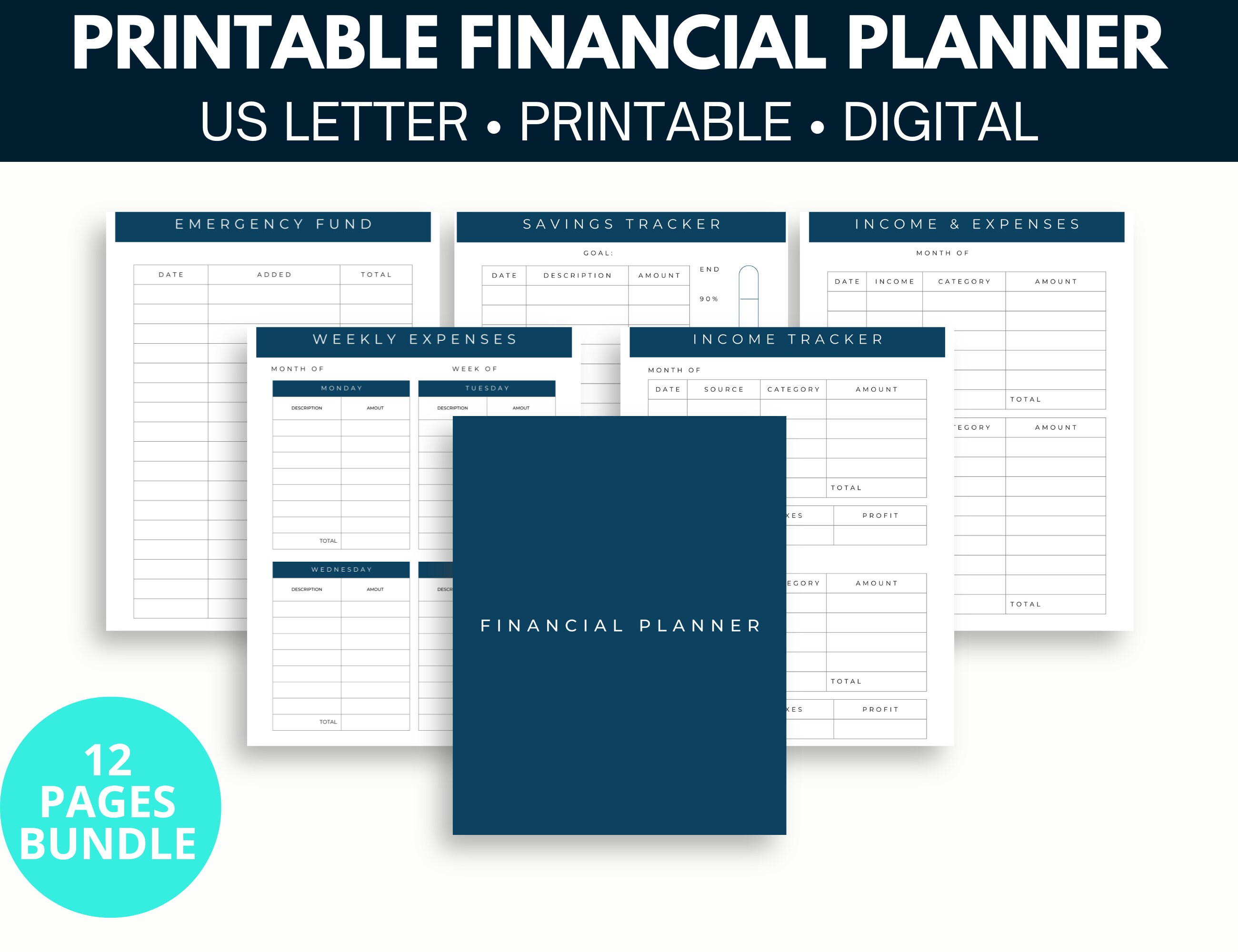 Printable Financial Planner Budget Planner Financial Worksheets ...
