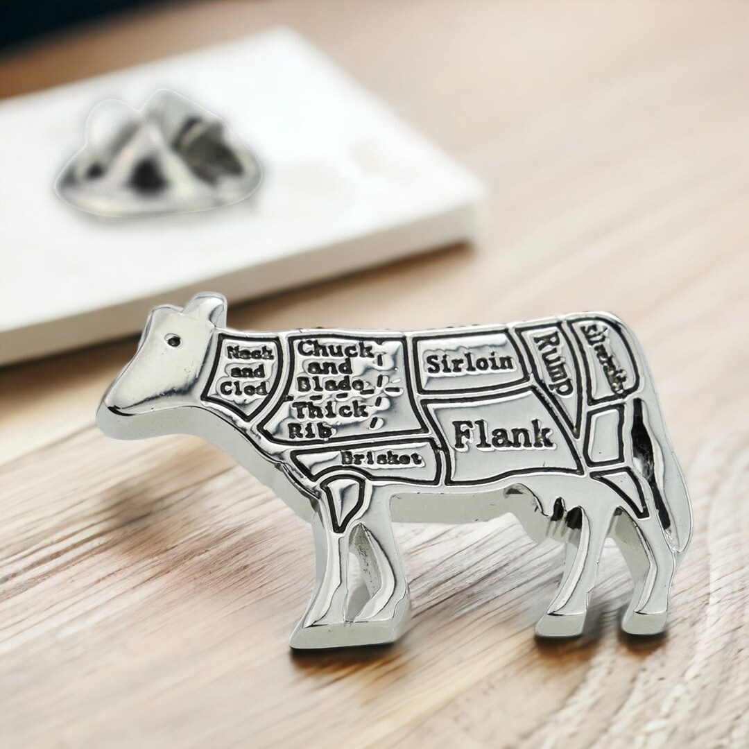 Butchers Cuts of Beef Cow Lapel Pin Badge Novelty Gifts Presents for ...