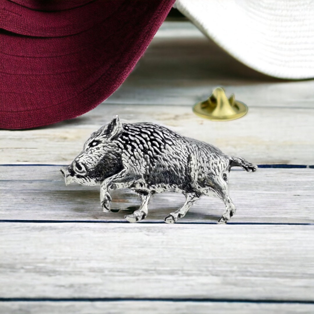Wild Boar English Pewter Lapel Pin Badge Novelty Gifts Presents for Men ...