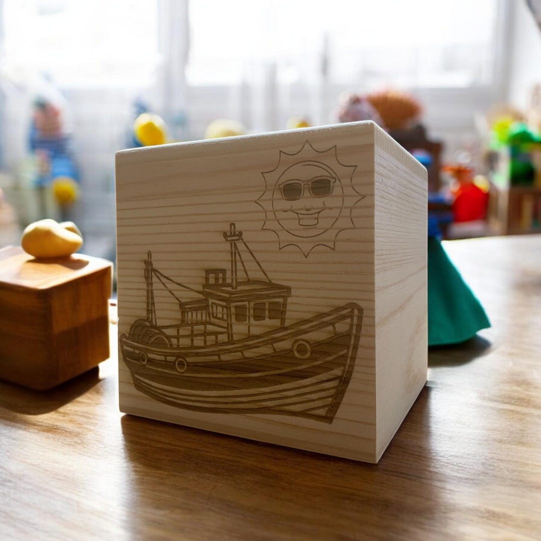 Boat Ship Money Box: Personalised Wooden Piggy Bank for Kids - Etsy