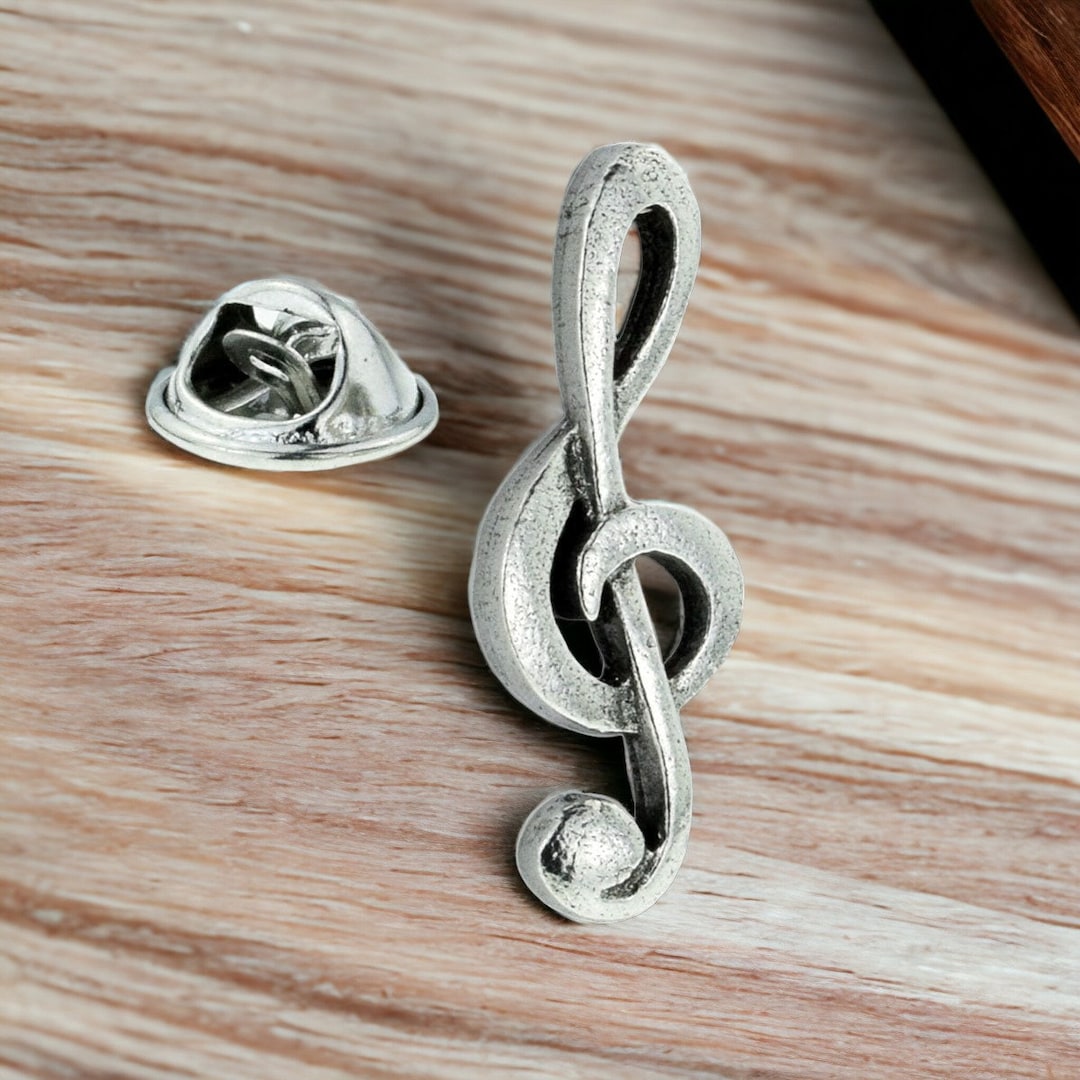Pewter Treble Clef Lapel Pin Badge Novelty Gifts Presents for Men and ...