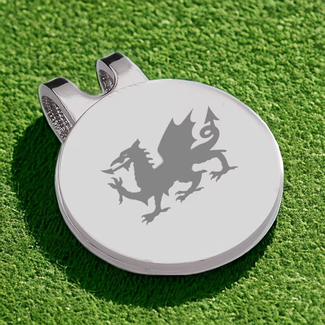 Engraved Welsh Golf Ball Marker & Magnetic Hat Clip | Ideal Golf Gift ...