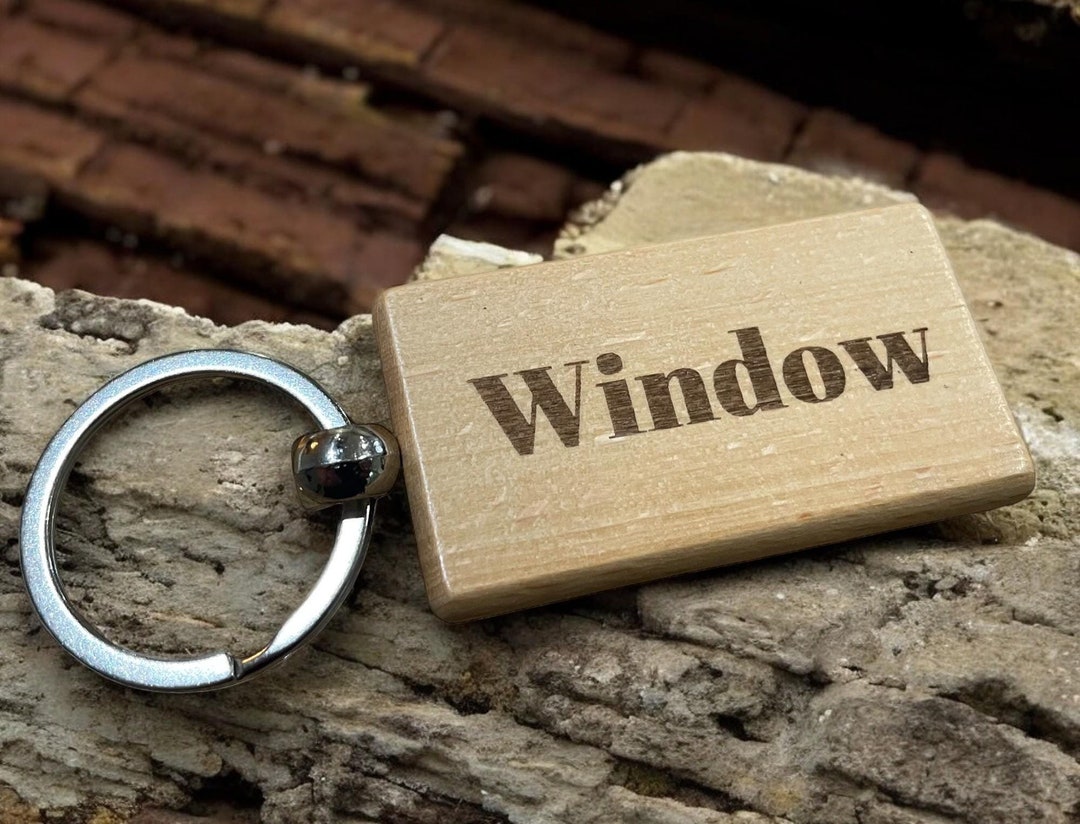 Window Keyring Can Be Engraved Personalised - Engraved Keychain for ...