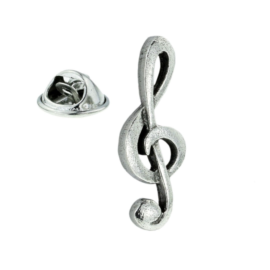 Pewter Treble Clef Lapel Pin Badge - Etsy