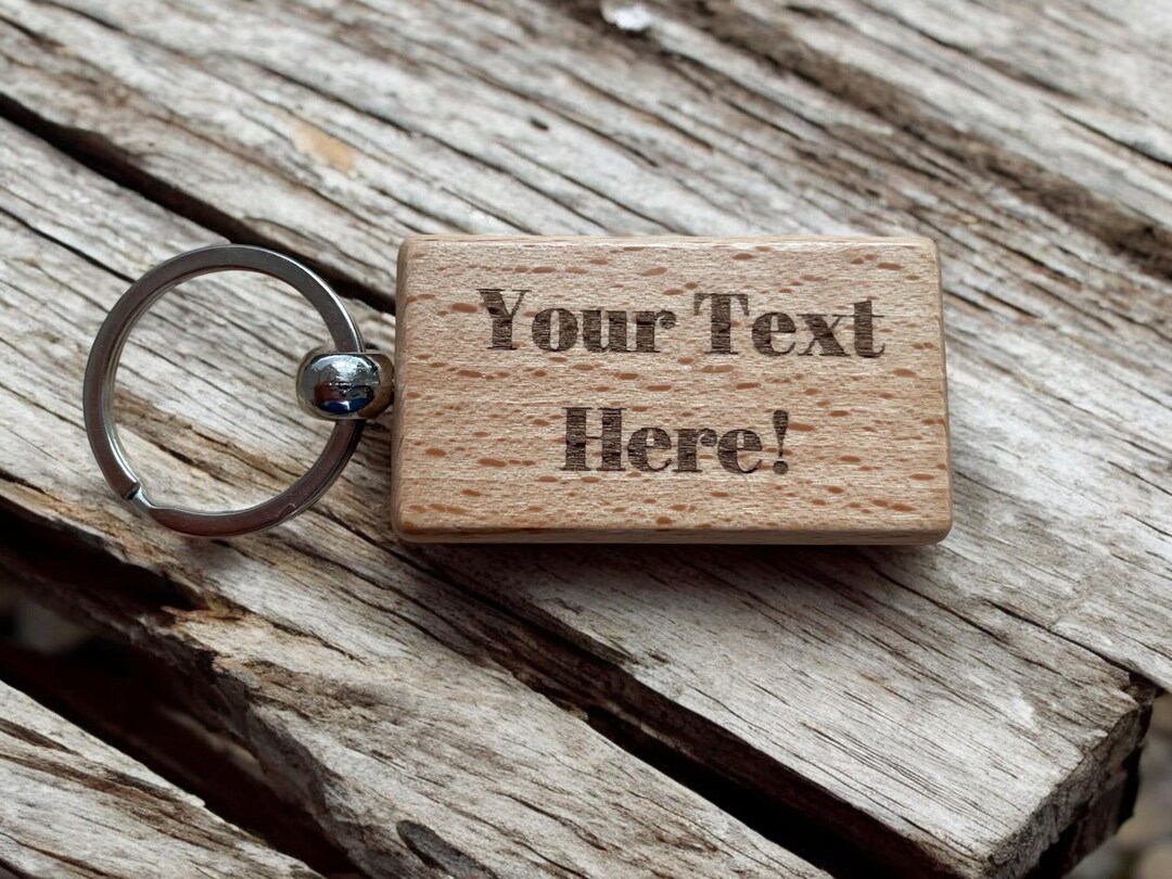 Personalised Wooden Key Ring | Custom Engraved Keychain | Unique Gift ...