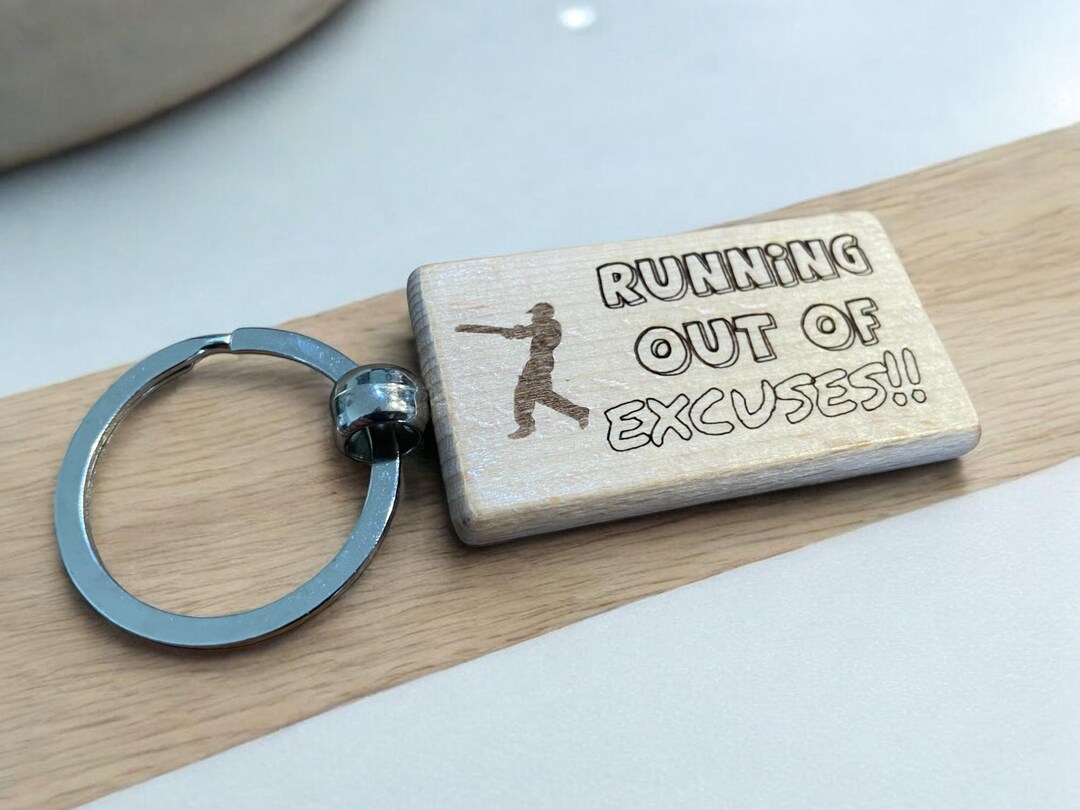 Cricket Keyring Can Be Engraved Personalised - Engraved "running Out of ...