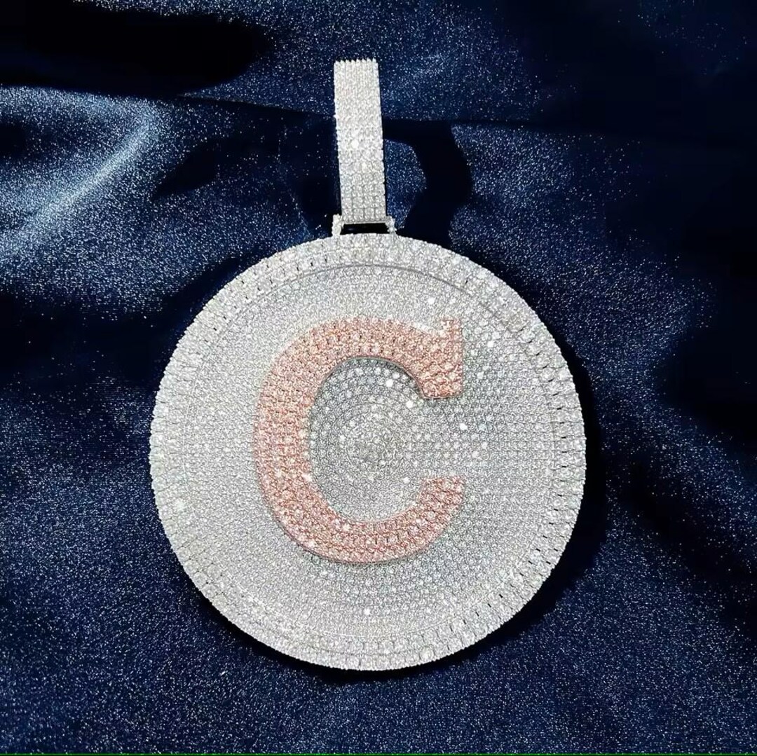 Hip Hop Custom Letter Pendant Necklace Moissanite Diamond, Hollow Back ...