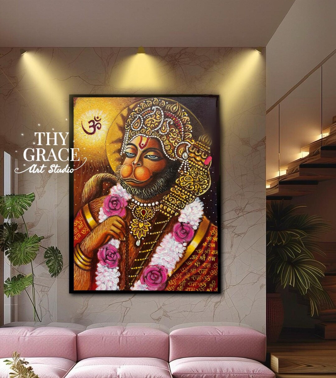 Modern HANUMANJI JI Wall Art / Painting/ Contemporary Indian ART - Etsy
