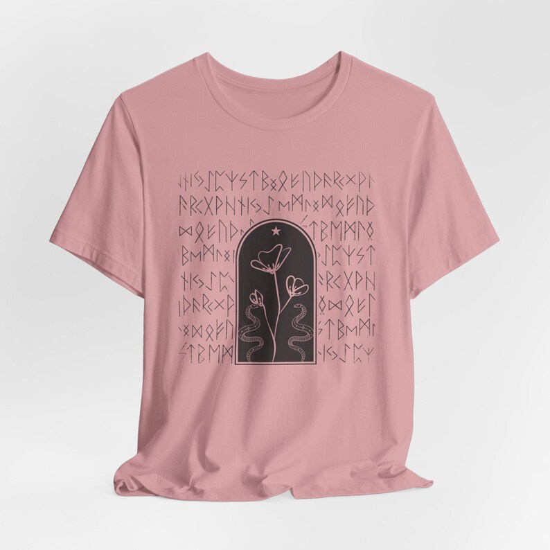 Flower Runes Recolor, Norse Rune, World Serpent Shirt, Gift for Flower ...