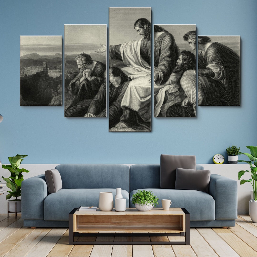 Jesus Christ, Jerusalem in Christianity 5 Piece Canvas Wall Art, Large ...