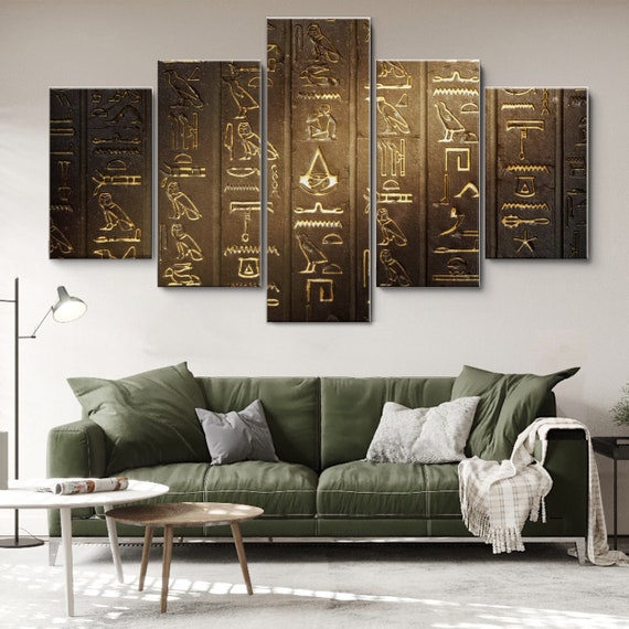 Ancient Egyptian Hieroglyphs 5 Pieces Canvas Wall Art Large - Etsy