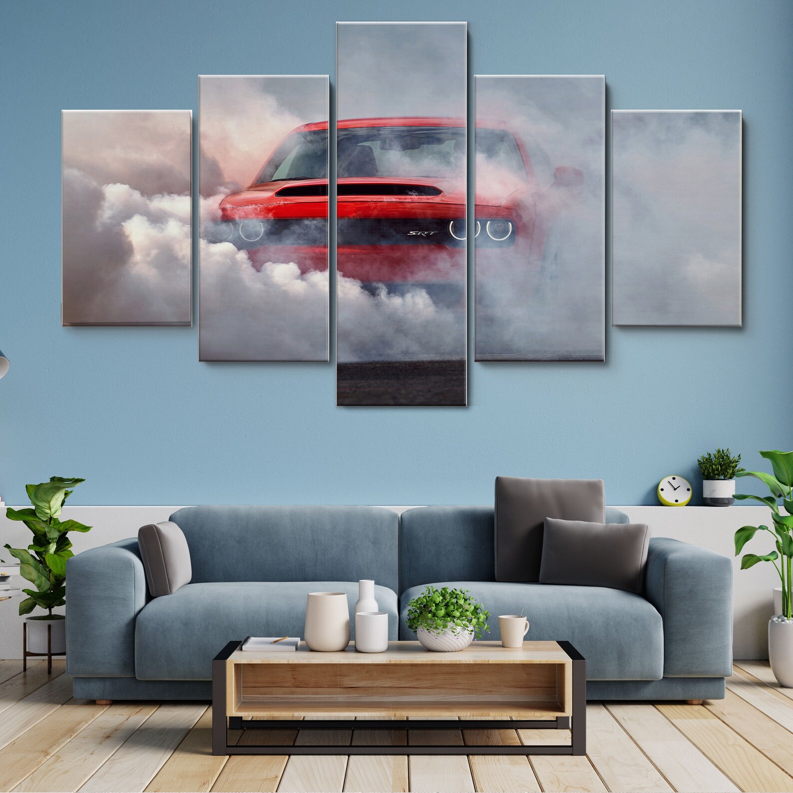 Dodge Challenger SRT Demon 5 Piece Canvas Wall Art, Large Framed 5 ...