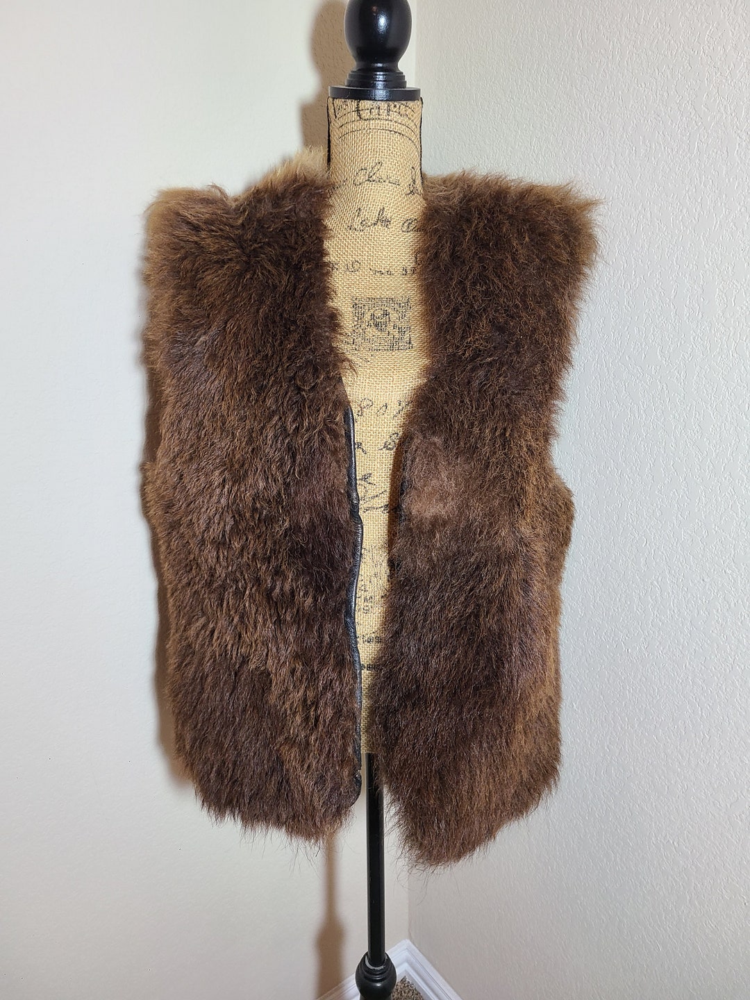 Real Buffalo Hair on Hide Vest Old West Cowboy Hunters - Etsy