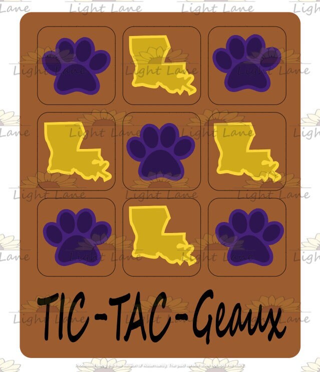 Tic-tac-geaux Digital Cut File - Etsy