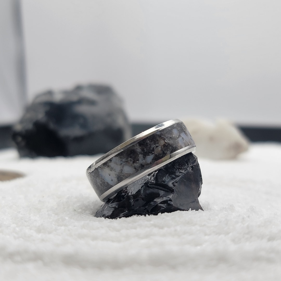 Banded Obsidian and Quartz Ring - Etsy