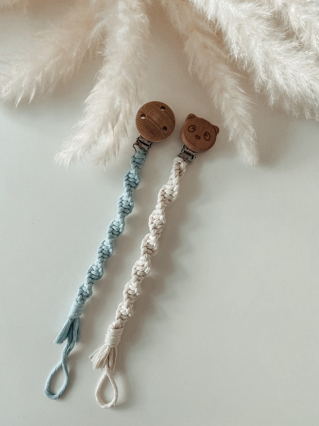 Twisted Macrame Pacifier Chain | Macrame Pacifier Chain | Gift for ...