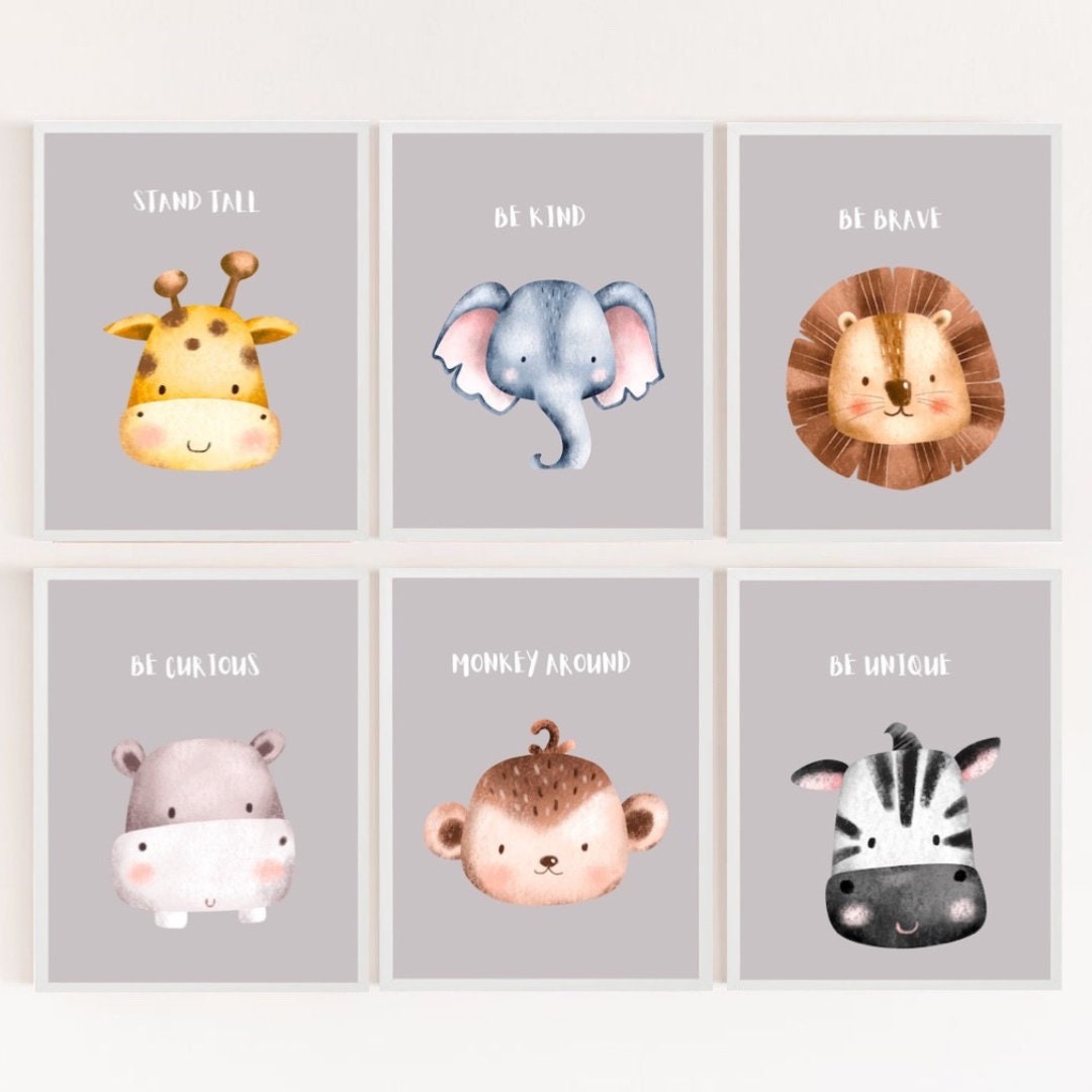 Cute Animal Poster for Children Digital Download - Etsy