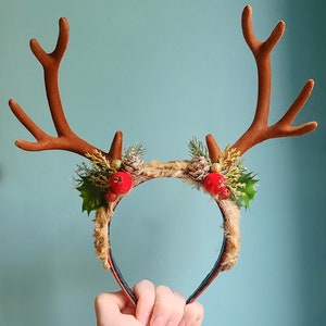 Reindeer Antler Christmas Headband Holiday Headband Etsy