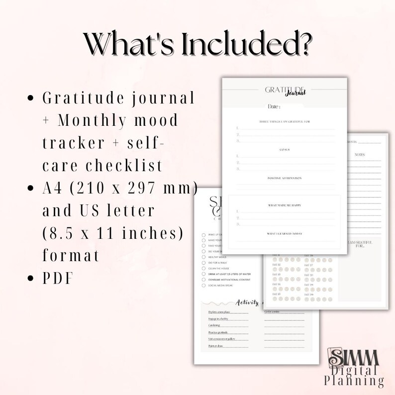 Printable Organization Pack | Mood Tracker, Self-care Checklist ...