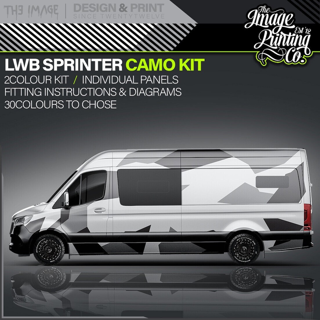 LWB Sprinter Camo Vinyl Decal Kit - Custom - VW - Camper Van Stickers ...