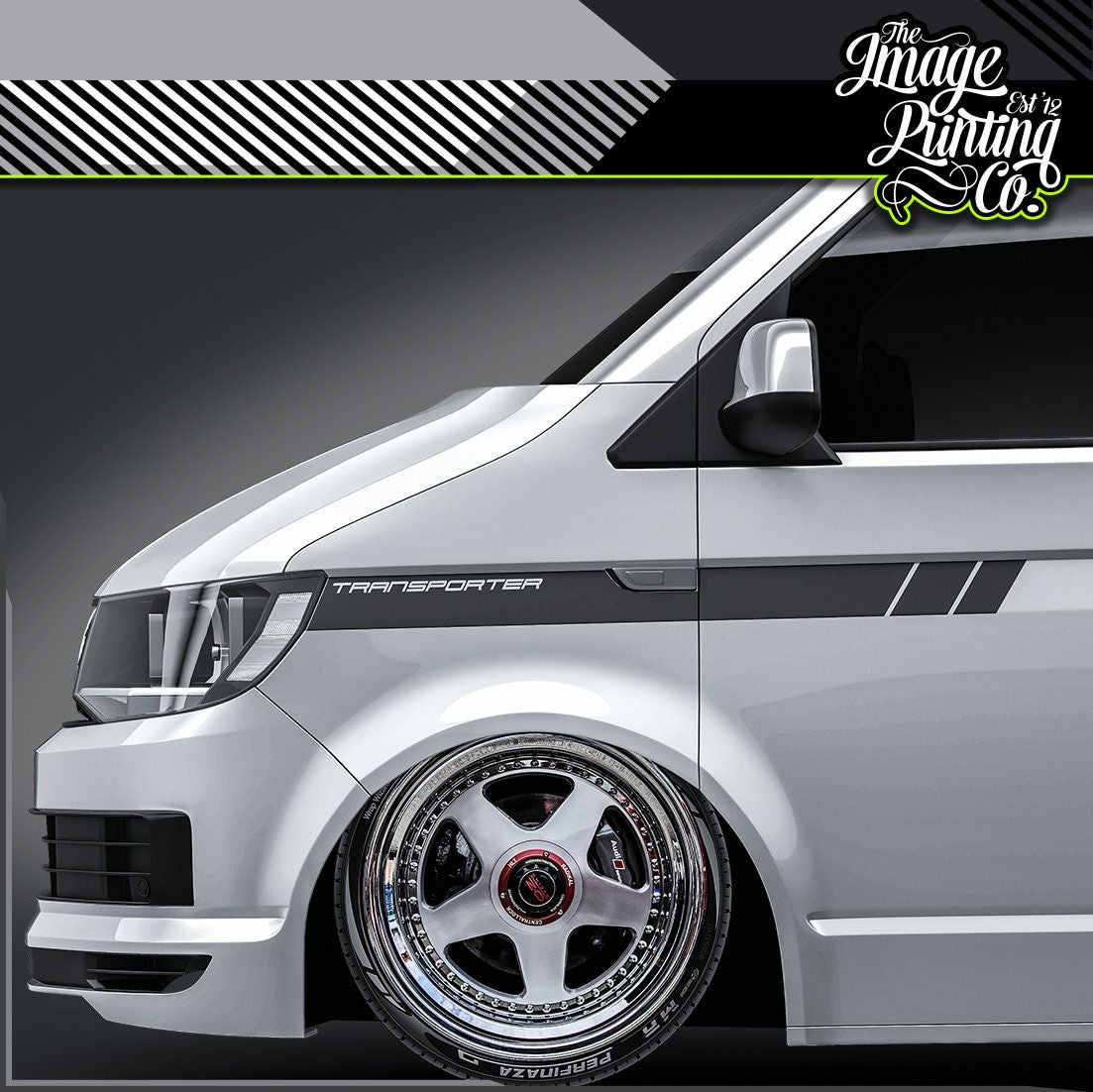 VW Transporter Wing Vinyl Decal Kit V3 - T4 T5 T6 - Stripes - Stickers ...