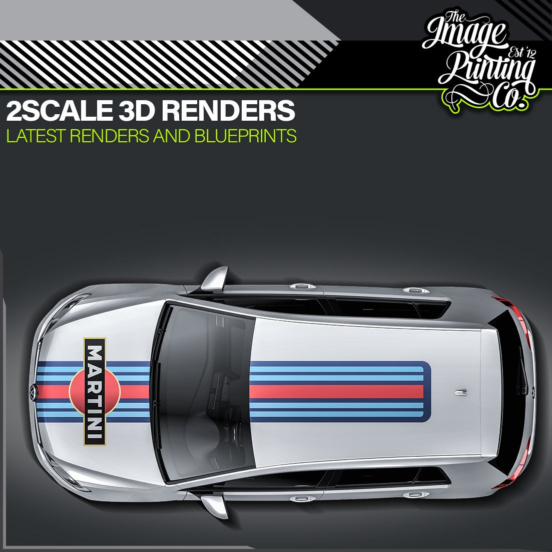 Custom Medium Martini Racing Decal Kit - Air-release Vinyl - Racing ...