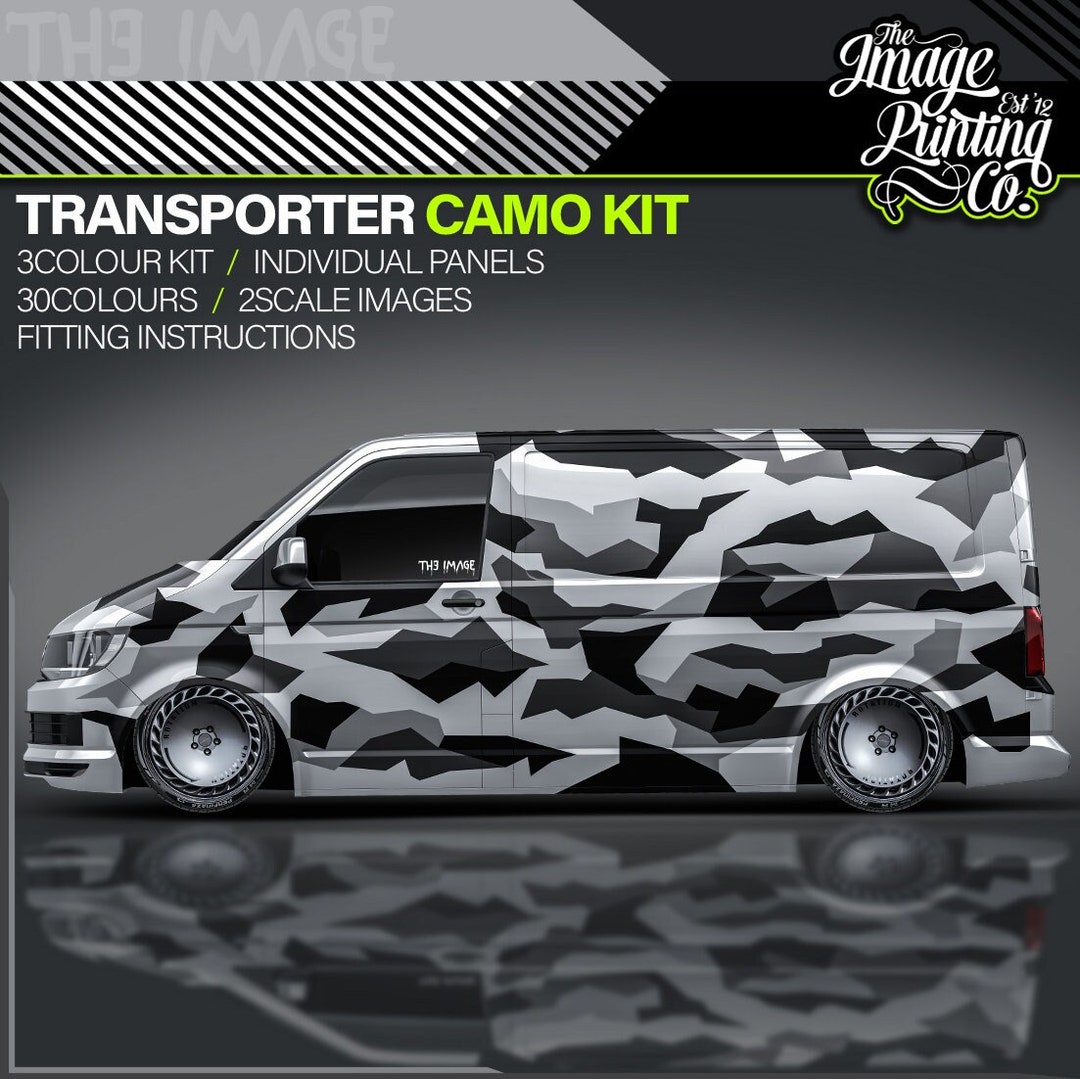 VW Transporter Snow Camo Decal Kit Full Van Partial Wrap T4,5,6 ABT ...