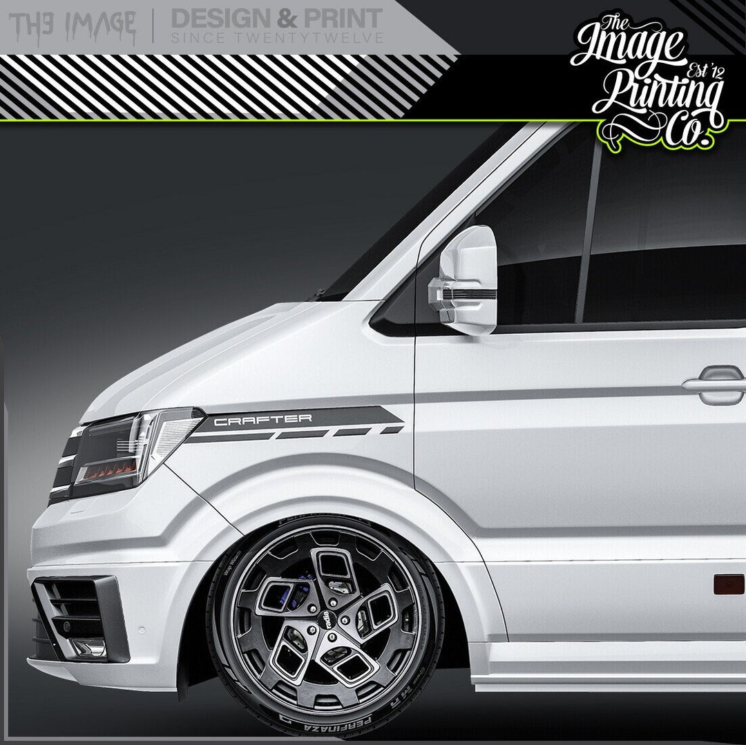 VW Crafter Front Wing Vinyl Decal Kit V3 Racing Stripe Design Stickers ...